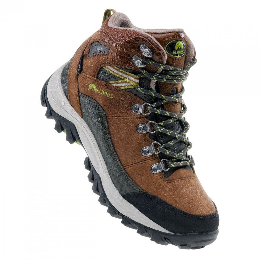 Mens outdoor shoes ELBRUS Skylar Mid WP, Brown/Dark olive | YAKOSPORT.EU