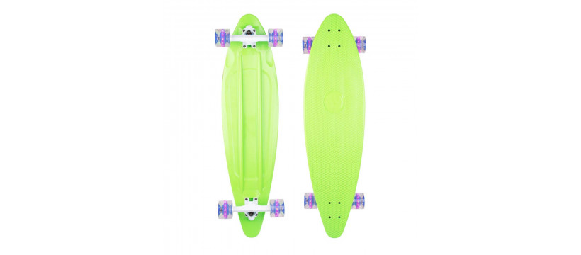 Plastic Longboard WORKER Pike 36ʺ W/ Light Up Wheels, Green | YAKOSPORT.EU